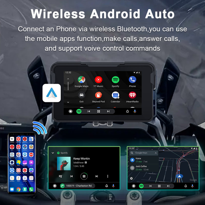 Linkifun™ MT11 5" Motorcycle Navigation Screen with Wireless CarPlay